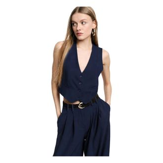 Please Femme, Vestes, Bleu, Taille: 38 FR Short Gilet