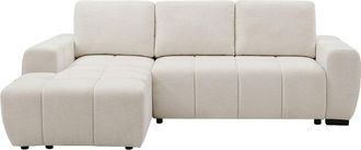 Vente-Unique Ecksofa mit Schlaffunktion - Ecke Links - Chenille - Beige - KOUMALO
