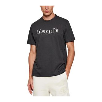 Calvin Klein Jeans Homme, Tops, Noir, Taille: 2XL T-shirt Imprim&eacute; &agrave; Col Rond et Manches Courtes