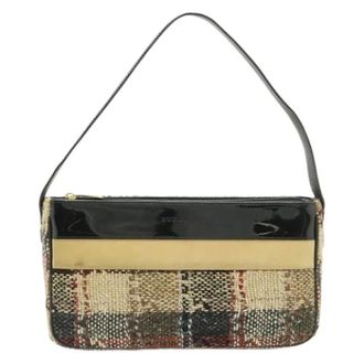 Burberry Pre-owned Sac bandouli&egrave;re en laine et daim - Femme - Pre-owned - Beige - Taille: ONE Size