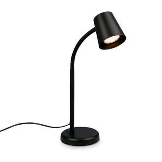 Briloner Lampe de chevet, lampe de bureau orientable, lampe de table GU10 pour bureau &agrave; domicile avec interrupteur &agrave; c&acirc;ble, lecture, noir