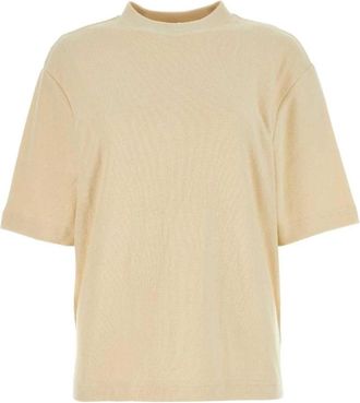 Burberry Femme, Tops, Jaune, Taille: 40 FR T-shirt textur&eacute; &agrave; col montant