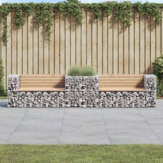 vidaXL Vidaxl - Banc de jardin avec panier en gabion bois massif de pin