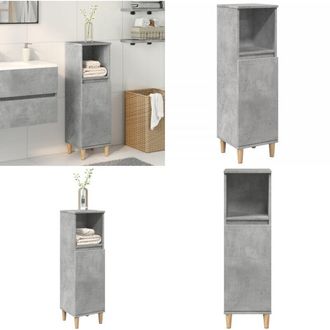 vidaXL vidaXL Badschrank Betongrau 30x30x100 cm Holzwerkstoff