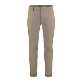 Dondup Schmal geschnittene Baumwollmischung Hose in Tailored Fit Passform - - Trousers - Herren - Braun - W36