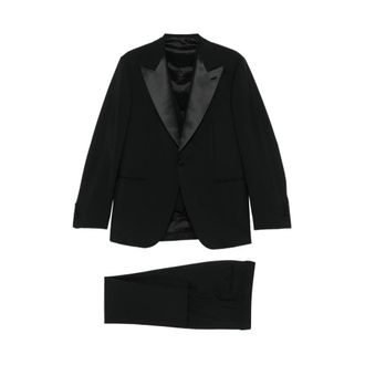 Caruso Schwarzes Westen-Set mit Schalkragen - - Suits - Herren - Schwarzk - 2XL