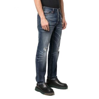 Palm Angels Mens Blue Cotton Straight-Leg Jeans Clothing