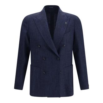 Tagliatore Einreihiger Blazer mit aufgesetzten Taschen - - Jackets - Herren - Blau - L