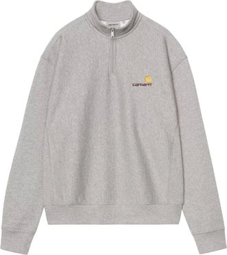 Carhartt Work in Progress Homme, Sweatshirts et sweats &agrave; capuche, Gris, Taille: XL Half Zip American Script SweaT-shirt