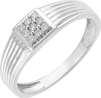 Edenly Ring Dämmerschein - Siegelring mit Pavé - 18 Karat Weißgold und Diamanten