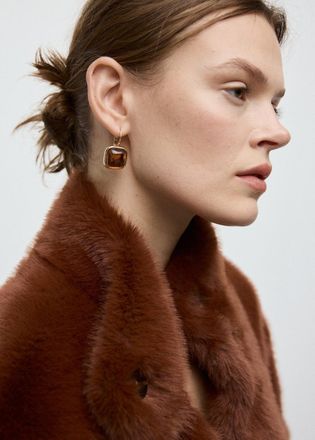 Mango Quadratische Kunstharz-Ohrringe gold - Damen - Einheitsgr&ouml;&szlig;e - MANGO