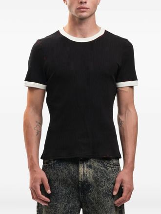 Marni t-shirt côtelé Ringer - Noir