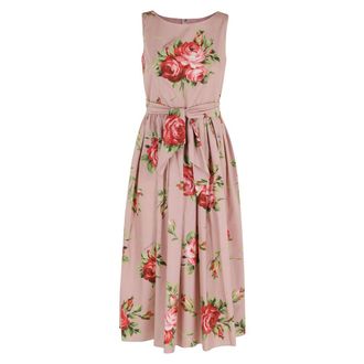 Dolce & Gabbana Femme, Robes, Multicolore, Taille: 42 FR Robe en coton &agrave; imprim&eacute; bouquet de roses