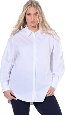 Ulla Popken Chemisier à col de Chemise surdimensionné Blouses, Blanc Neige, 48-50 Femme