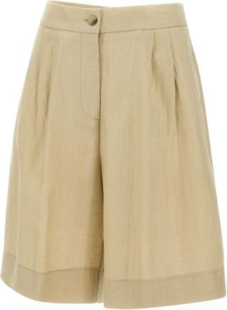 Kaos Kaos, Femme, Shorts, Beige, Taille: 40 FR Shorts Femme en Lin Couleur Corde
