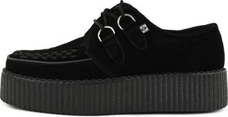 T.U.K. Leather Viva High Creeper - Herren & Damen Schuhe - Farbe Black Suede - Größe EU45
