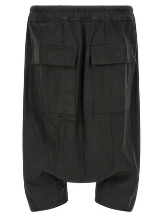 Rick Owens Mens Black Lamb Leather Bermuda Shorts