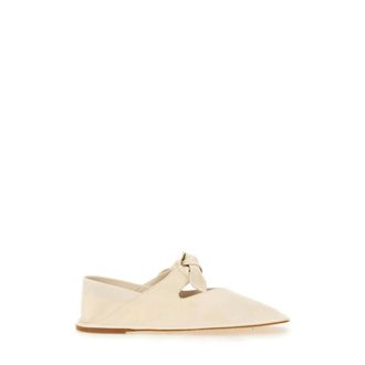 Hereu Llasada Leather Knot Flats - Femme - Chaussures - Beige - Taille: 35 EU