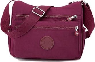 GFM Sac à bandoulière en nylon imperméable pour femme (NCB-27), S1-rose rouge, Small