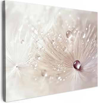 MuchoWow © Bilder 80x60 cm Wohnzimmer Deko Modern Wandbild Kunstdruck auf Leinwand Bild Schlafzimmer über Bett Room Decor Geschenke Blume - Abstrakt - Weiß - W
