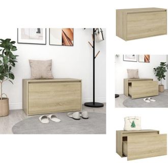 vidaXL Vidaxl - Banc dentr&eacute;e 80x40x45 cm Ch&ecirc;ne sonoma Bois ding&eacute;nierie - Banc Entr&eacute;e - Banc Coffre - Meuble Rangement - Mobilier Int&eacute;rieur - D&eacute;coration