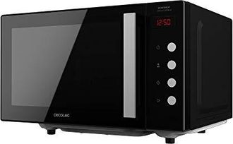 Cecotec Mikrowelle ohne Platte GrandHeat 2000 Flachbett Schwarz. Fassungsvermögen 20 Liter, Leistung 700 W, Timer bis 60 min, Innere Keramikbeschichtung [Ener