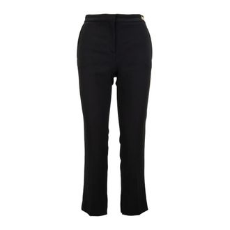 Elisabetta Franchi Femme, Pantalons, Noir, Taille: 36 FR Pantalon à Fermeture Éclair et Détails Dorés