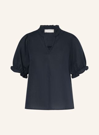 Neo Noir Neo Noir Blusenshirt Odesa Aus Leinen Mit R&uuml;schen blau