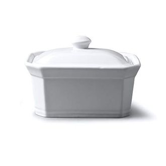 WM Bartleet & Sons 1750 WM Bartleet & Sons Plat pour beurre ou terrine avec couvercle, blanc, 15x12x9.5cm