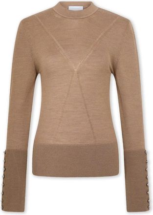 Paco Rabanne Strickpullover mit Knopfmanschetten - - Knitwear - Damen - Braun - M