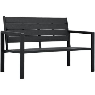 vidaXL Vidaxl - Banc de jardin 120 cm pehd Noir Aspect de bois
