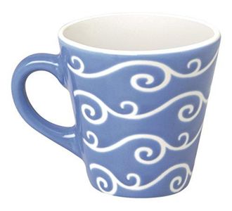 Excelsa Etnika Tasse Kaffee 90 ml, Porzellan, hellblau, 6.2 x 6.2 x 6 cm