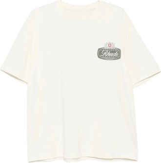 Rhude Homme, Tops, Blanc, Taille: S T-shirt &agrave; logo imprim&eacute;
