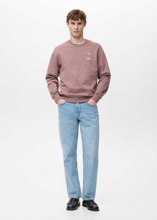 Mango Sweat-shirt coton imprim&eacute; rose p&acirc;le - Homme - XXL - MANGO MAN
