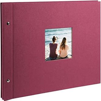 Goldbuch 28808 Schraubalbum mit Fensterausschnitt, Bella Vista, 39 x 31 cm, Fotoalbum mit 40 weiße Seiten mit Pergamin-Trennblättern, Album erweiterbar, Fotobu