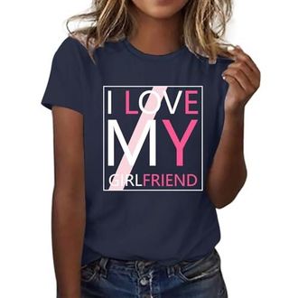 Generic T-shirt &agrave; manches courtes pour femme avec inscription &laquo; My Son in Law is Favorite &raquo; pour la Saint-Valentin 2026, bleu marine, XXL