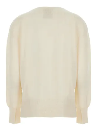 Semicouture Womens Sweater Candy White Wool Cashmere Tops Top