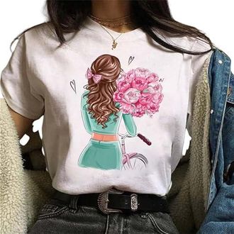 Keephen Chic Mode Filles Impression 3D T-Shirts pour Femmes Casual &Eacute;t&eacute; Manches Courtes Col Ras du Cou Pullover Blouse Tops