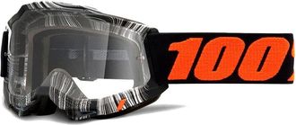 100% Ride100percent Accuri 2 Geospace Fahrradbrille, Schwarz/Orange, transparente Gläser