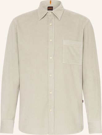 HUGO BOSS Cordhemd Relegant Regular Fit gruen