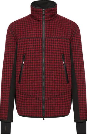 Moncler Moncler Sweat Zipp&eacute; En Laine Vichy M&eacute;lang&eacute;e, Homme, Rouge, Taille: Xxl