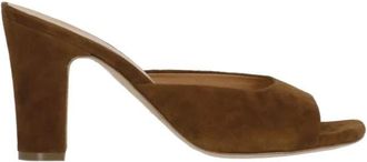 Julie Dee Femme, Chaussures, Brun, Taille: 39 EU Sandale en daim &agrave; bout carr&eacute;