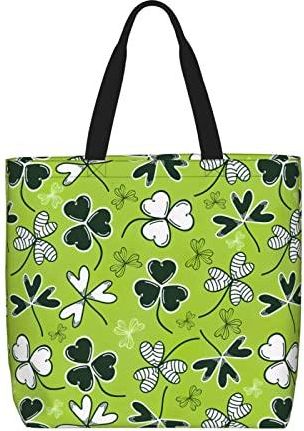 Generic Sac Fourre-Tout La Saint-Patrick Femmes Sac &Agrave; Bandouli&egrave;re R&eacute;utilisable Lavables Sacs En Toile Pour Femmes, Pour &Eacute;cole, Filles, Shopping, Burea