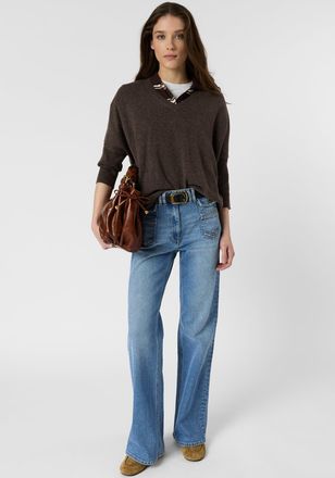 Gerard Darel Pull V oversize en cachemire - ESMEE - Marron