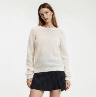 La Redoute Collections Pull Laine Et Alpaga M&eacute;lang&eacute;s D&eacute;collet&eacute; Dos