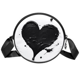 Generic Sac &agrave; bandouli&egrave;re Circle pour femme, petit sac &agrave; bandouli&egrave;re noir avec fermeture &eacute;clair, bretelles r&eacute;glables, sac &agrave; main rond d&eacute;contract&eacute; pour femmes 