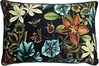 furn. Evans Lichfield Mitternachtsgarten Aquilegia Kissenbezug, Teal, 40 x 60cm