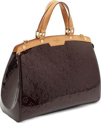 Louis Vuitton sac cabas GM Brea en cuir verni &agrave; motif monogramm&eacute; - Marron