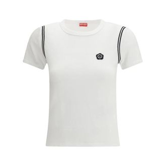 Kenzo Klassisches Baumwoll-T-Shirt mit Rundhalsausschnitt - - Tops - Damen - Wei&szlig; - S