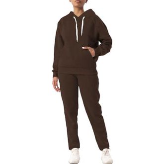 Generic Jogging Femme Ensemble, Survet&ecirc;ment 2 Pi&egrave;ces Manches Longues Tenue Chaude Sweats &agrave; Capuche et Pantalons Sportswear pour Jogging Sports Suit D&eacute;contract